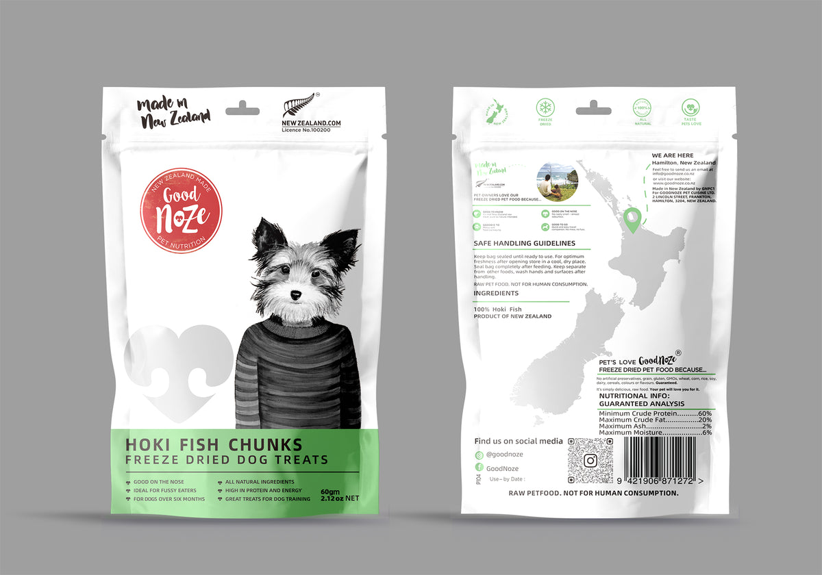 Hoki Fish Chunks 60g – GoodNoze