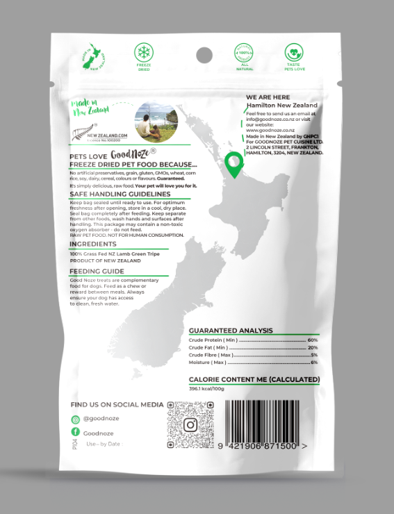 Lamb Green Tripe Chunks 60g – GoodNoze